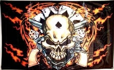 Large 3'x5' Skull Gambler with Cards – Polyester Flag for UTV, ATV, Sa ...